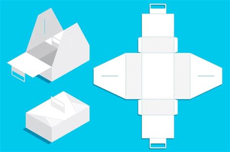 Premium Vector Flat Design Rectangular Box Die Cut Template