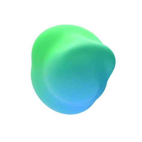 Shapefest™ Green Gradient Clay Floating Blobs 3d Illustrations