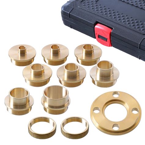 Trim Router Jigs Brass Router Template Guide Bushings Set 8 Sizes With Locking Nut And Storage