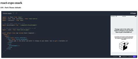 Github Brookslyrette React Expo Snack React Component For Rendering Expo Snacks
