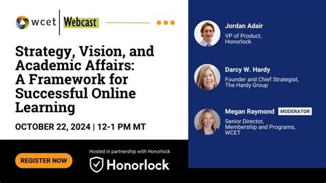 Strategy Vision And Academic Affairs A Framework For Successful Online Learning Wcet The