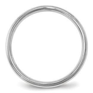 3mm Half Round Milgrain Edge Lightweight Wedding Band In 10k White Gold