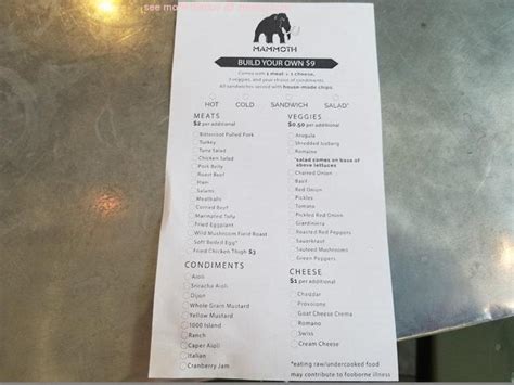 Online Menu Of Mammoth Restaurant Seattle Washington 98102 Zmenu