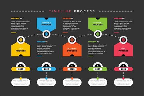 선형 평면 프로세스 인포 그래픽 무료 벡터