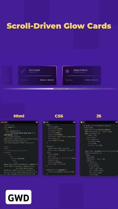 Scroll Glow Card Css Coding Code Javascript Webproject Webdesign Htmlcssjs Html Htmlcss
