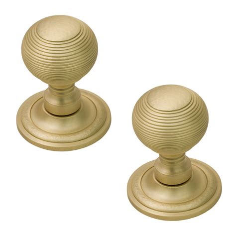 Reeded Door Knobs Brass Nickel And Wooden Styles