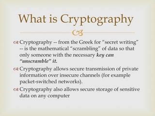 Introduction To Cryptography PPT Information And Network Security Computing