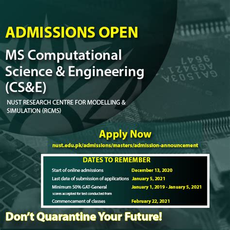 Admissons Open For Ms Computational Science And Engineering Csande Nust
