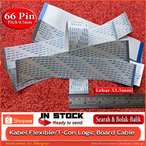 Jual Ffc Flexible Ttl Logic Board Cable Kabel Fleksi 66 Pin Pitch 0 5mm Lebar 33 5mm Shopee