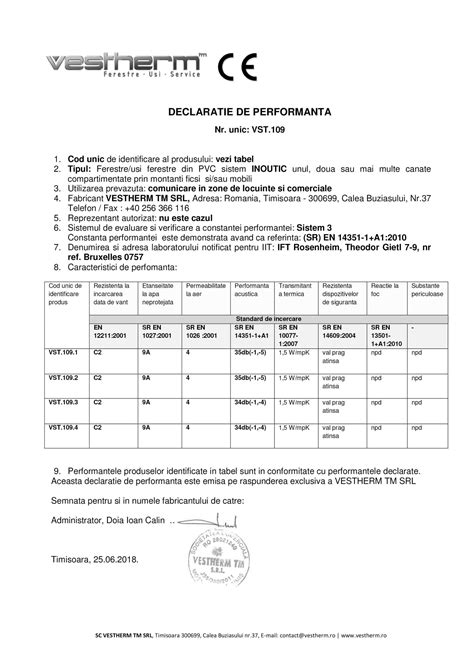 Certifications Vestherm