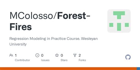 Github Mcolossoforest Fires Regression Modeling In Practice Course Wesleyan University