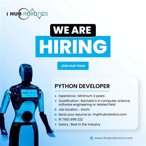 Pythondeveloper Hiring Roboticsjobs Kochijobs Joinourteam Ai