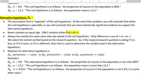 Write Null And Alternative Hypothesis Youtube
