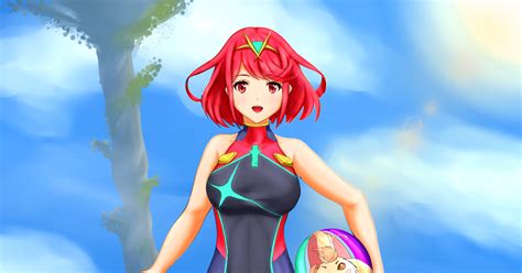 ゼノブレイド2 水着ホムラちゃん 柚鯛のイラスト Pixiv