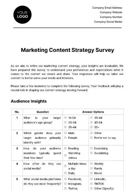 Free Market Survey Templates To Edit Online