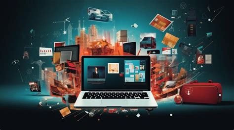 Premium AI Image A Digital Art Of A Laptop With A Picture Of A Man On The Screen And A Lot Of