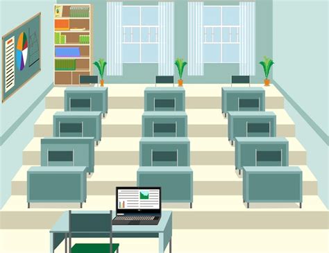 Premium Vector Empty Classroom Vector 3d Illustration