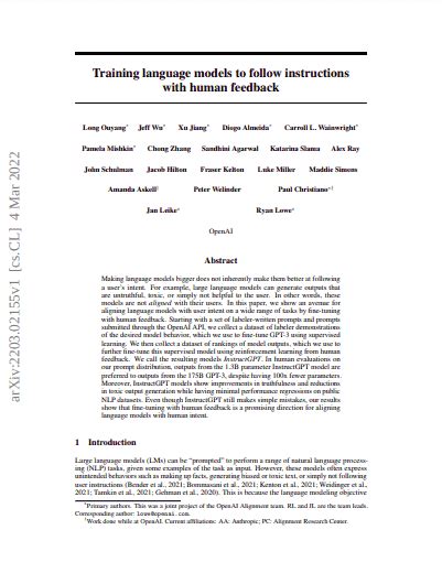 Paper Summary Training Language Models To Follow Instructions With