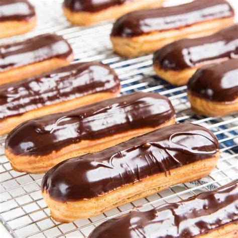 Perfect Chocolate Eclairs With Pastry Cream The Flavor Bender