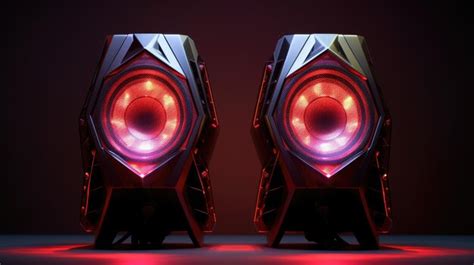 Gaming Speakers With Led Lights Front View Premium Ai Generated Image