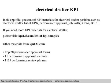 Electrical Assistant Kpi Ppt