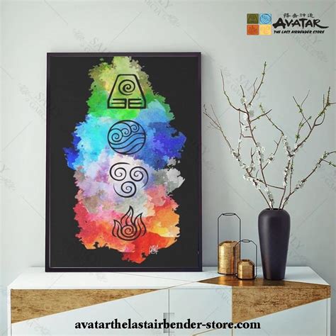 Avatar The Last Airbender The Four Elements Colorful Wall Art Avatar