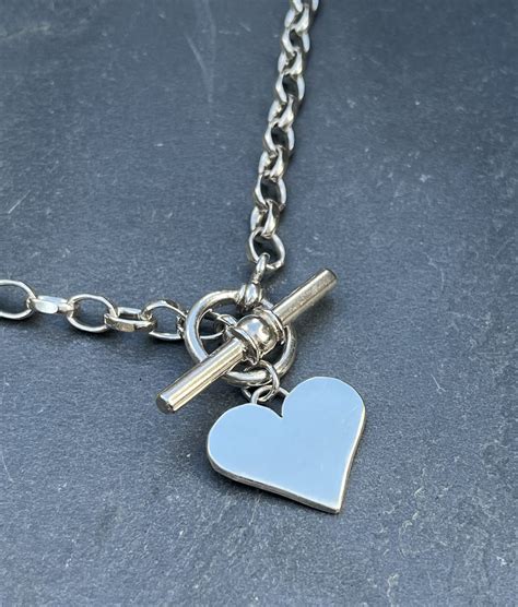 Silver Heart Fob Necklace Silver Fob Necklace Silver Heart Necklace