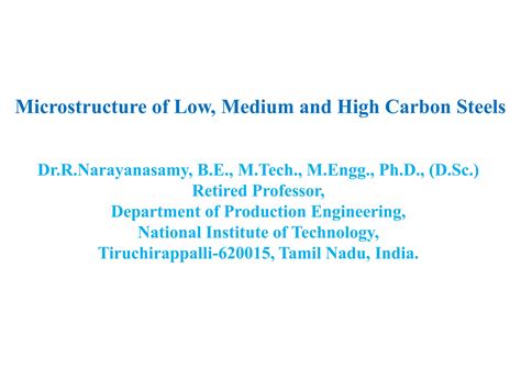 Microstructure Of Low Medium And High Carbon Steelspptx Geology