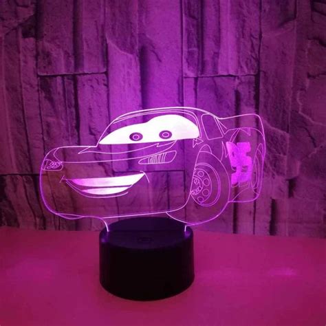 Cars 3d Mcqueen Lightning Led Touch Night Light Swift Table Desk Bed