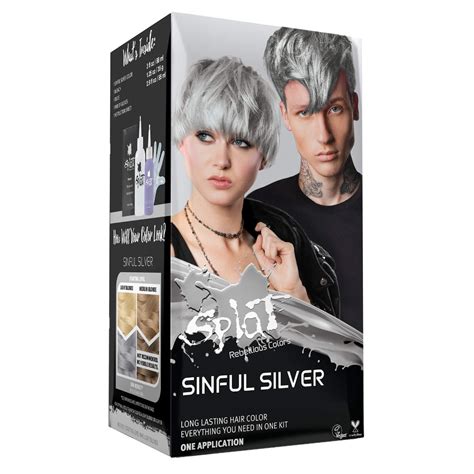 Sinful Silver Silver Semi Permanent Hair Dye Kit Splat Hair Color