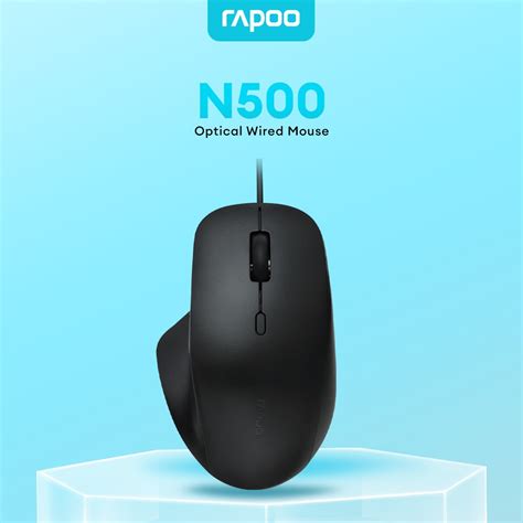 Rapoo N500 Optical Wired Mouse Black Shopee Philippines