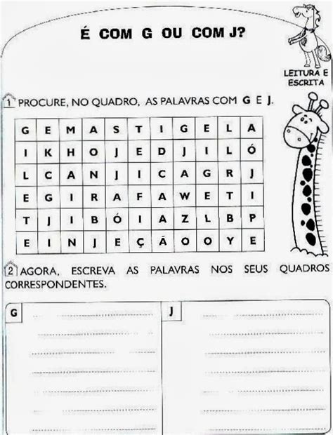 Atividades Com Ge Gi E Je Ji ~ Atividade Para Imprimir