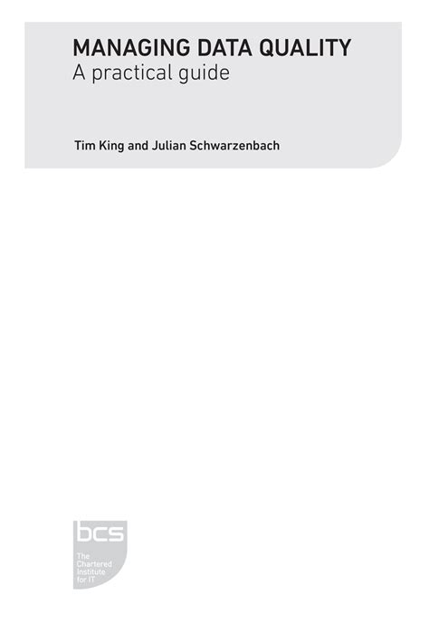 Title Page Managing Data Quality Book