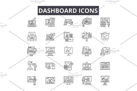 Dashboard Line Icons For Web And Line Icon Icon Words