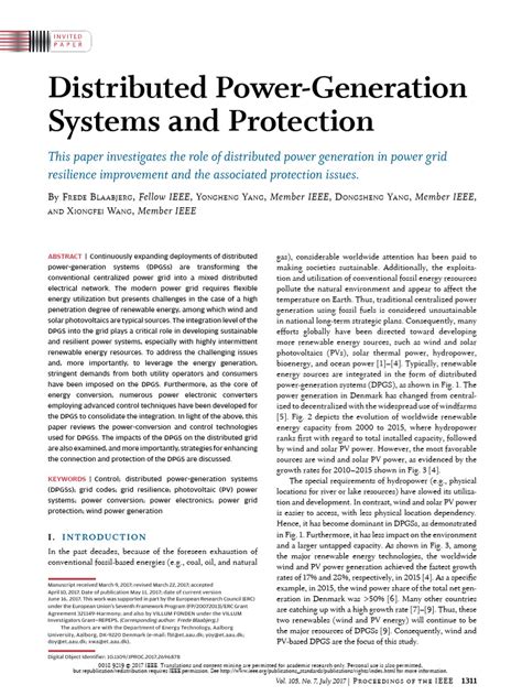 2017 Distributed Power Generation Systems And Protection Pdf