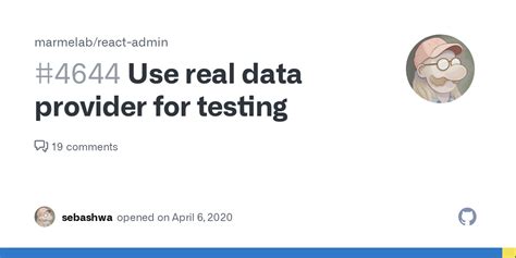 Use Real Data Provider For Testing · Issue 4644 · Marmelabreact Admin