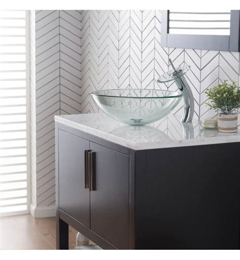 Kraus C Gv 101 12mm 10ch 16 12 Clear Glass Vessel Bathroom Sink With