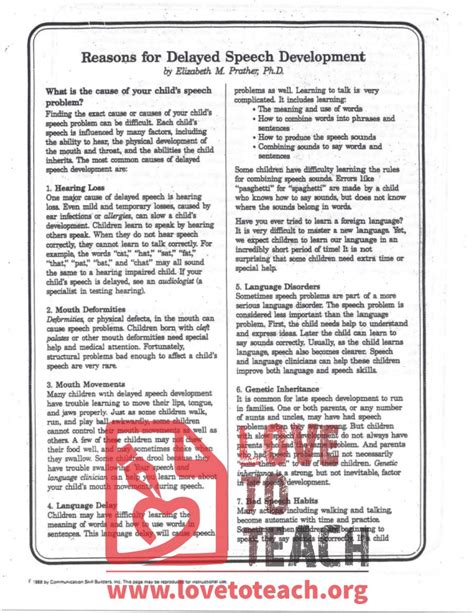 Reasons For Delayed Speech Development