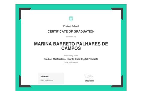 Certificate Of Completion For Product Masterclass How To Build Digital