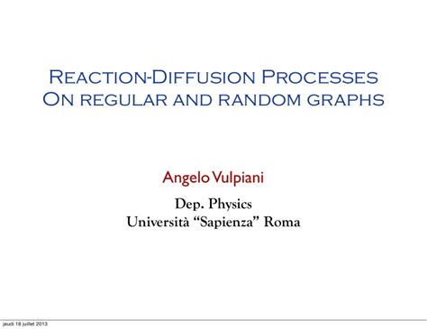 [ppt] reaction diffusion processes on regular and random graphs