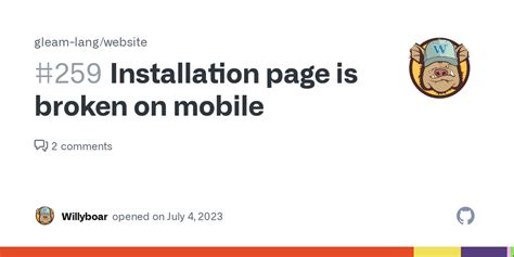 Installation Page Is Broken On Mobile · Issue 259 · Gleam Langwebsite