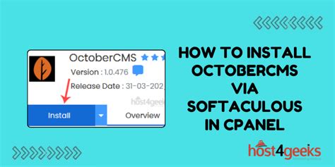 How To Install Octobercms Via Softaculous In Cpanel Host4geeks Llc