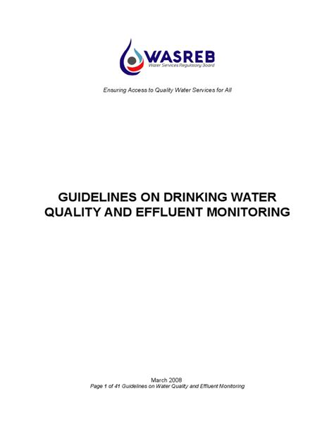 Water Quality And Effluent Monitoring Guidelines Pdf Water Quality Water Treatment