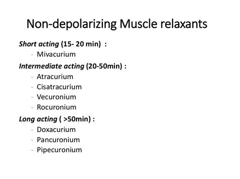 Nondepolarizing Muscle Relaxants Pptx Chemistry Science