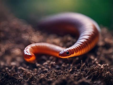 Premium Photo Close Up Of A Earthworm On The Ground In Nature Generated By Ai