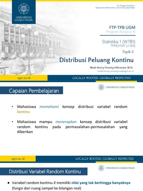 6 Distribusi Variabel Random Kontinu Pdf