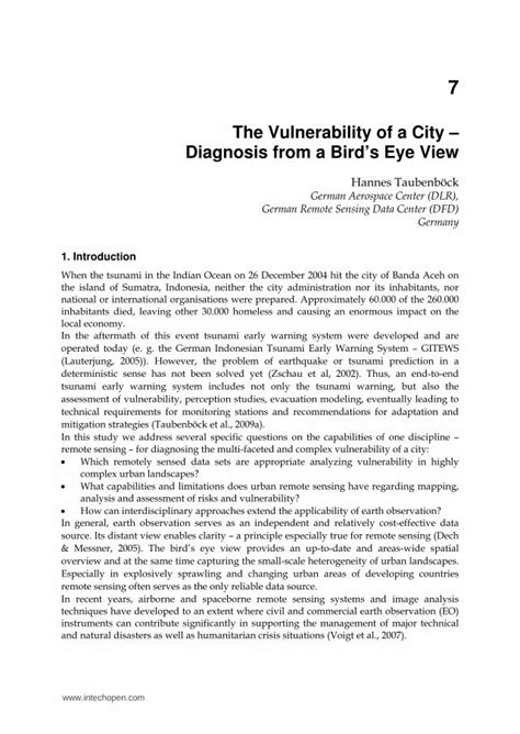 Pdf The Vulnerability Of A City Diagnosis From A Birds Eye Viewcdn