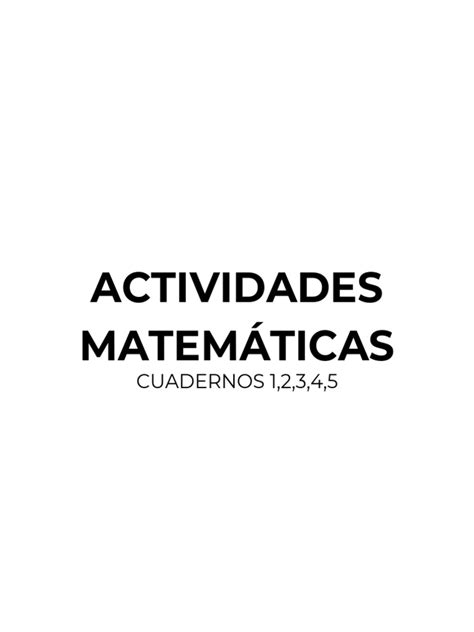 Actividades Matem Tica Pdf