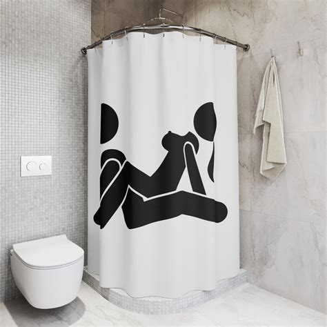 Funny Sex Position Shower Curtain Raunchy Bathroom Décor Adult Humor