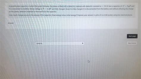Solved A Paralle Plate Capacitor In Which The Space Between